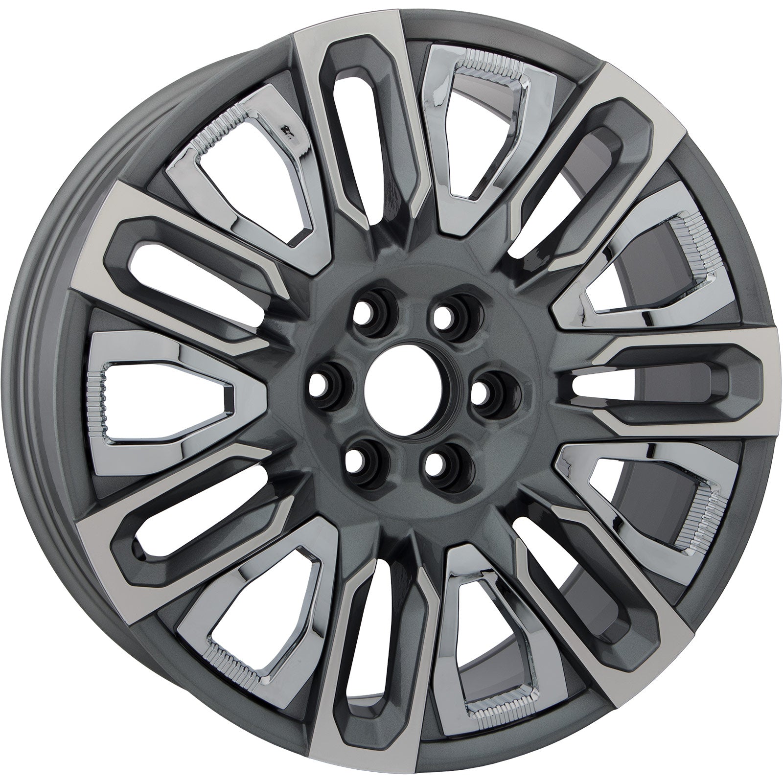 Set of 4 New 22" 2023-2025 GMC Sierra 1500 Machined, Grey and Chrome ...